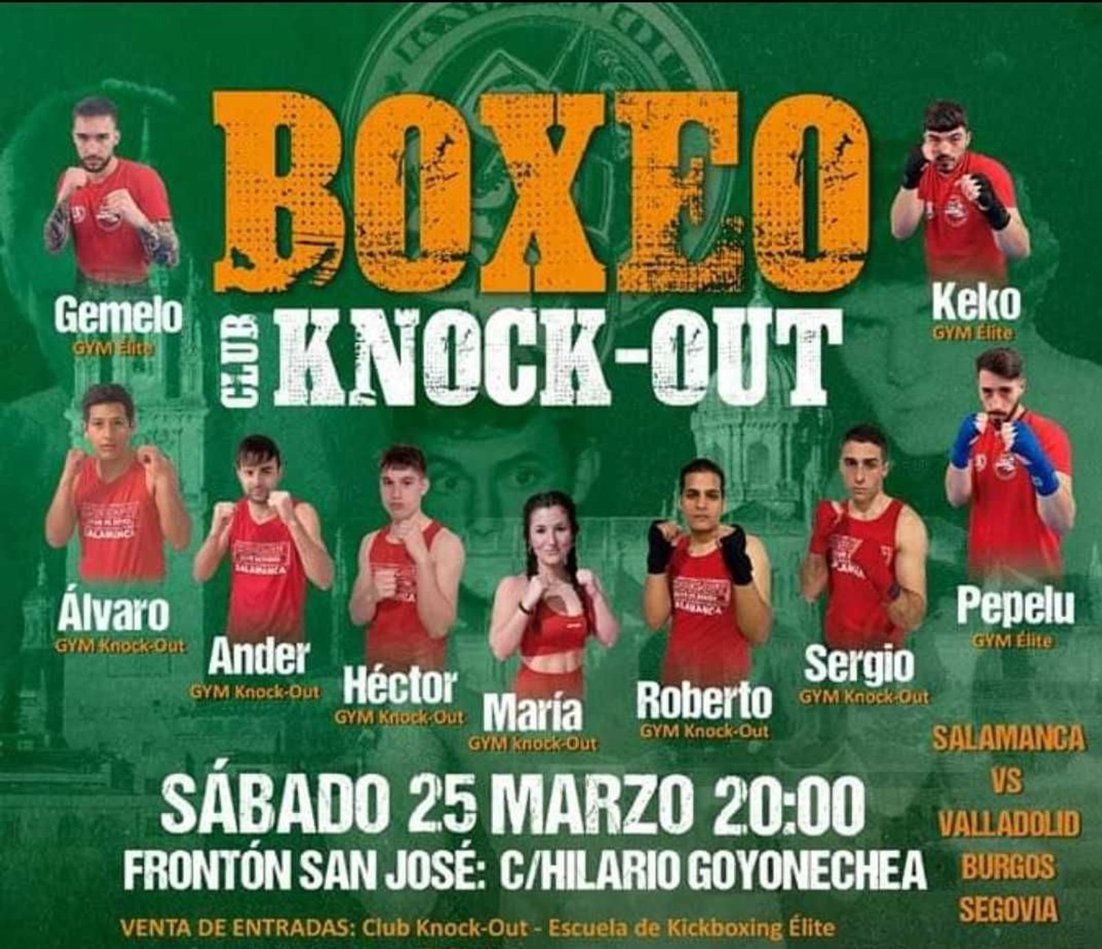 El Pabellón Frontón de San José acoge una velada de boxeo Knock Out