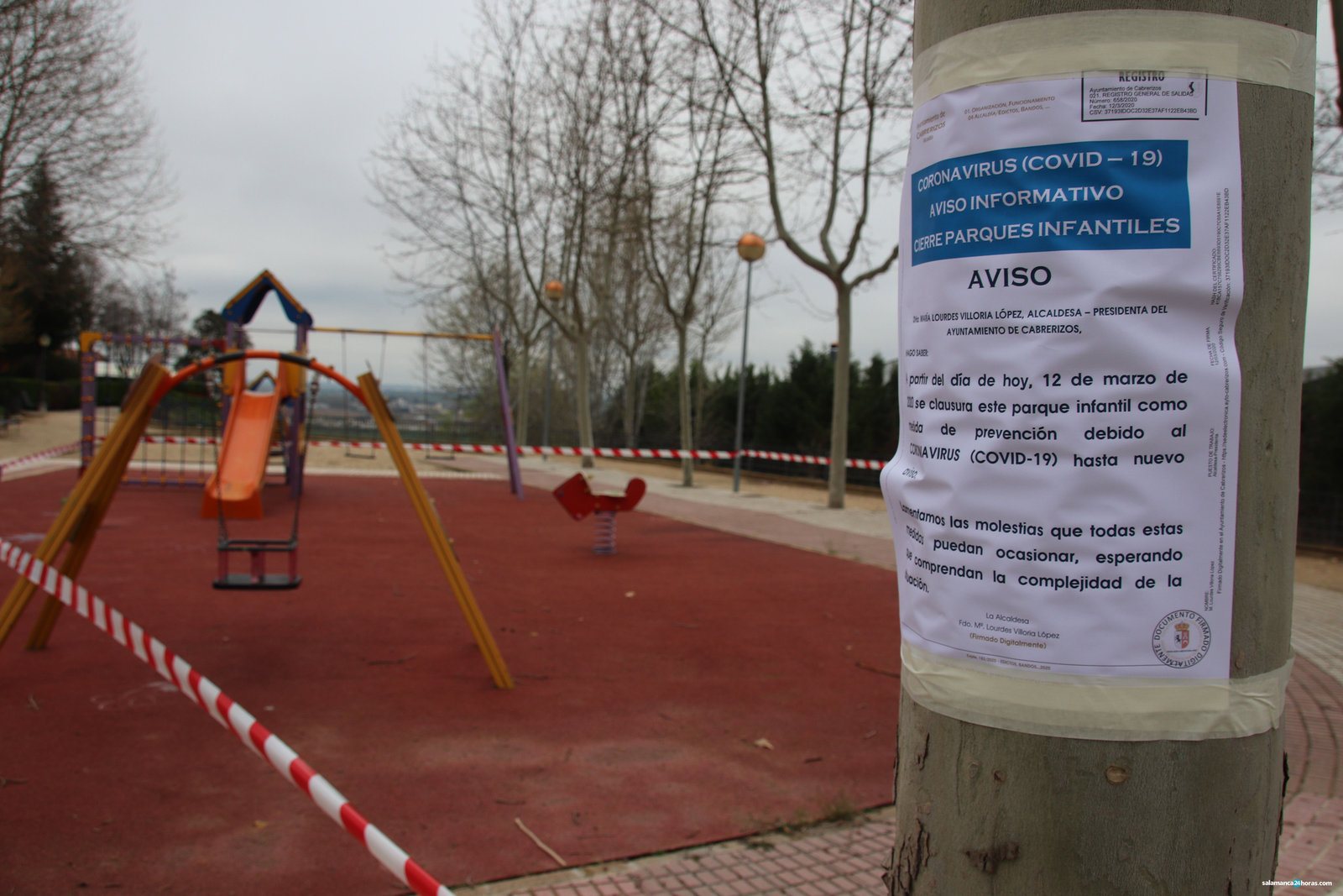 Cabrerizos cierra todos los parques infantiles como medida preventiva ...